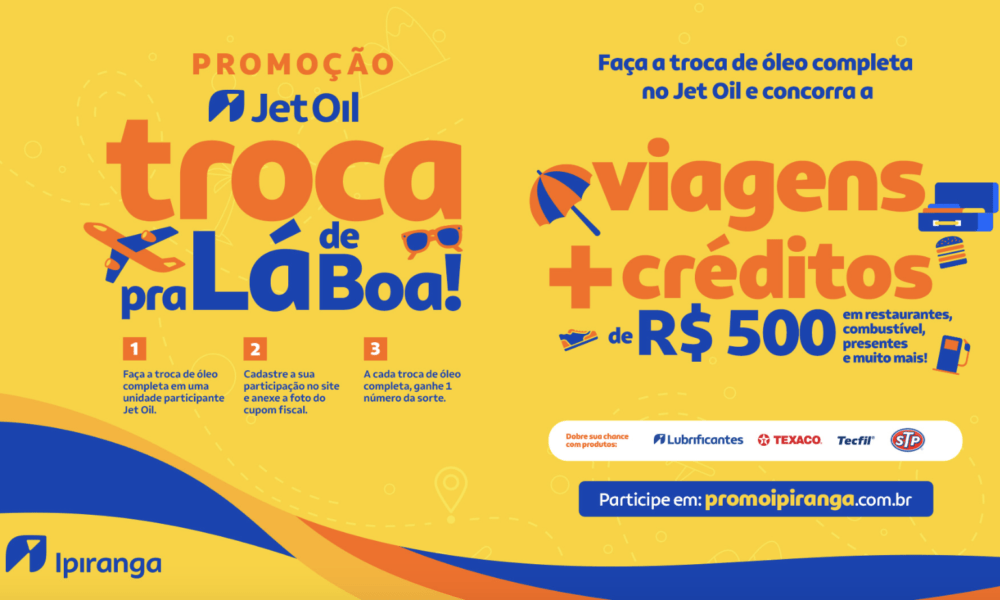 Promoção da Ipiranga com o Jet Oil sorteia viagens e vouchers ...