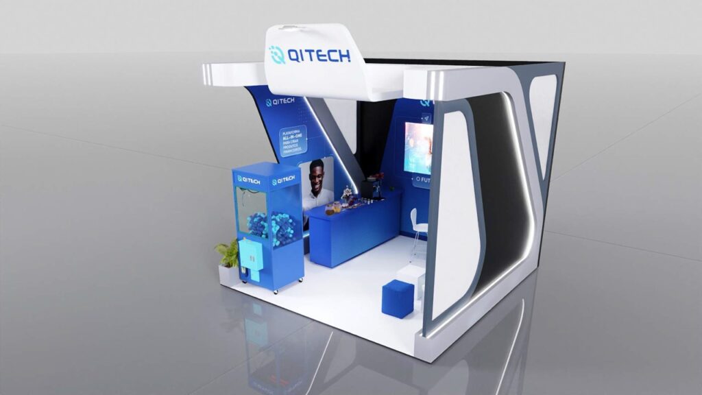 Estande produzido pela Agência BTO+ para a QI Tech promove ambiente de ...