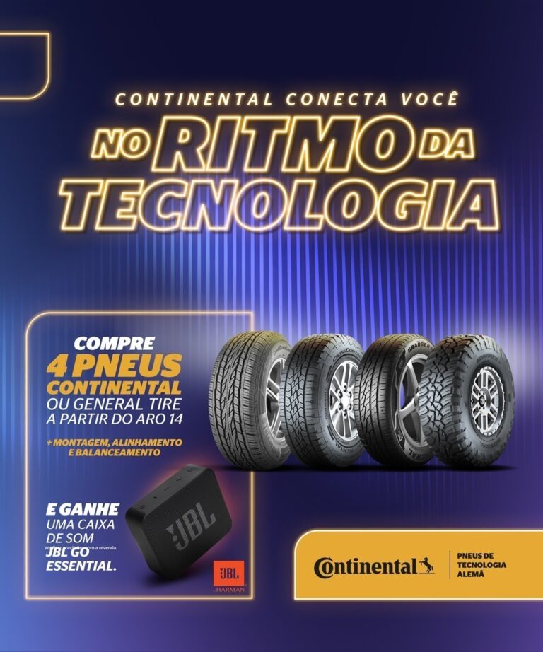 Na promoção da Continental Pneus o consumidor ganha na hora uma caixa ...