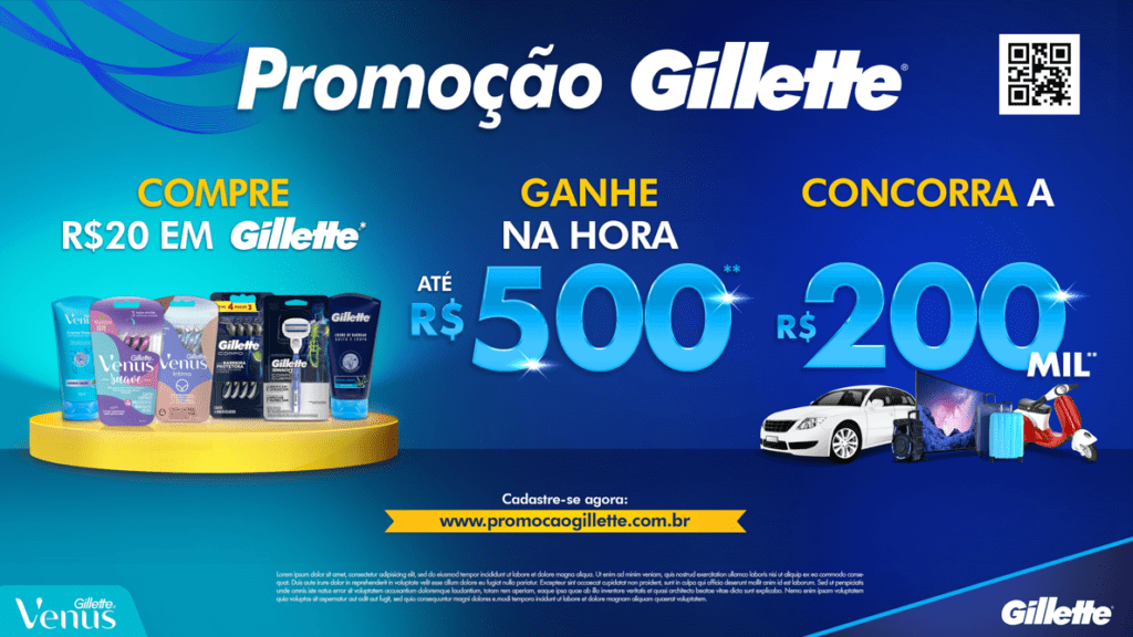 Gillette realiza promoção com prêmios instantâneos e sorteio de R$ 200 ...