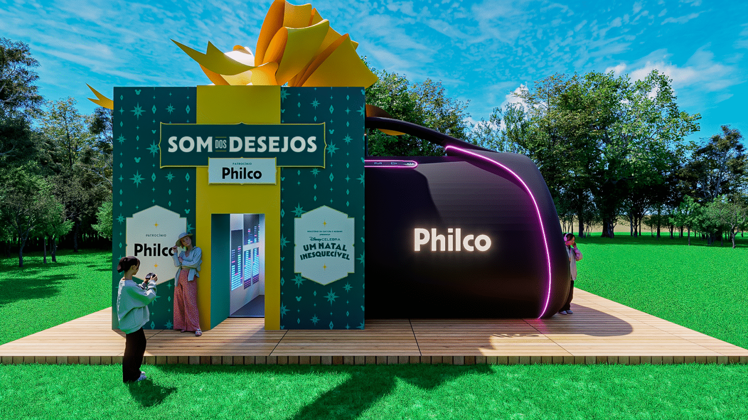 Philco cria Boombox gigante e transforma o Natal Disney em palco de experiência imersiva de ...